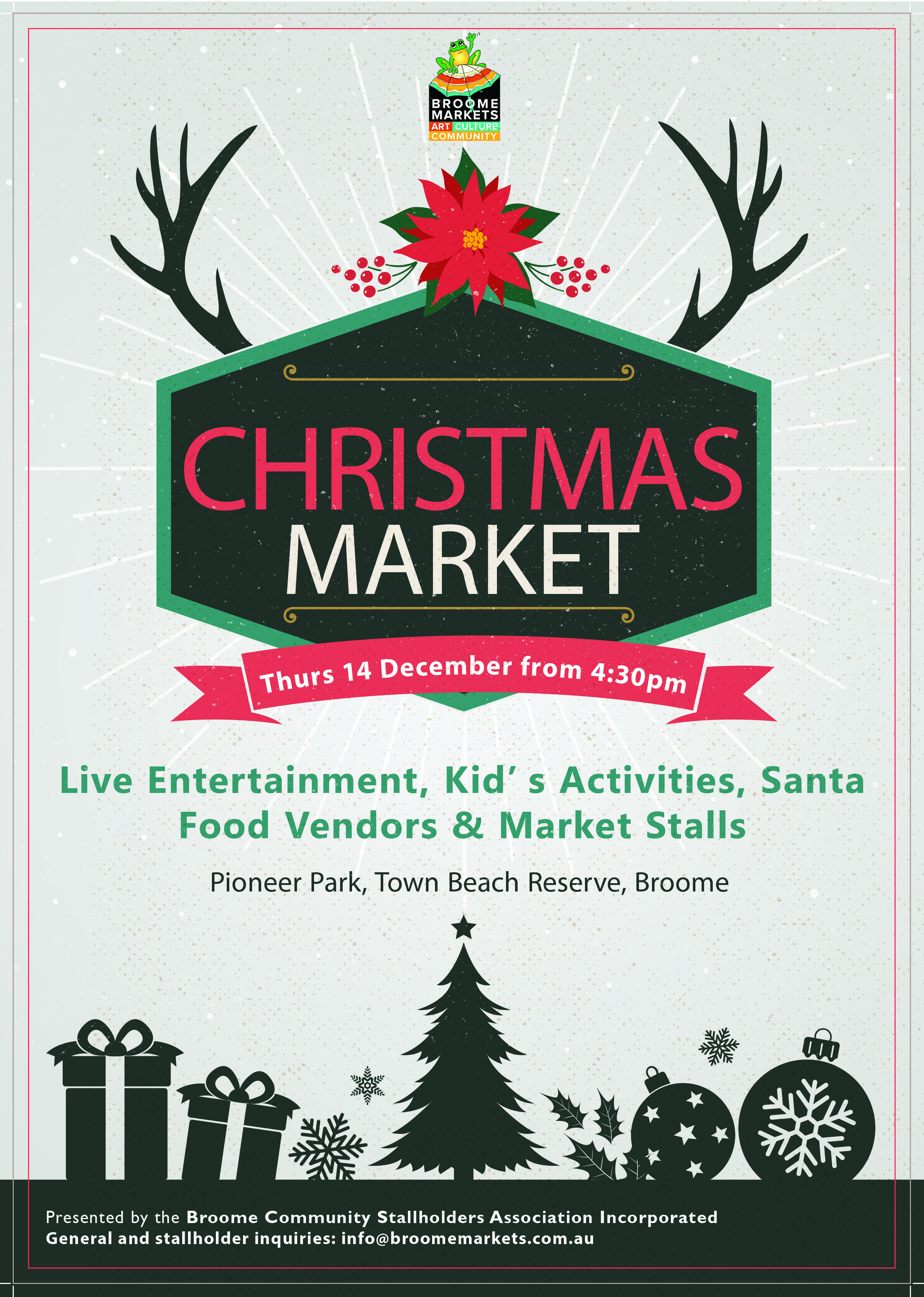 Christmas Market Flyer - Broome Markets